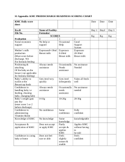 KMC predischarge readiness scoring chart.