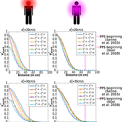 Modulation of PPS size by body part size in a 3D model (face and torso).