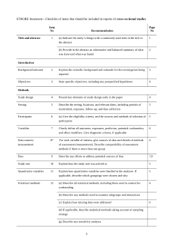 STROBE statement—Checklist of items that should be included in reports ...