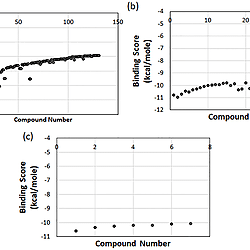 Binding scores of compounds were obtained via three different accuracy ...
