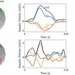 Examples of a geodesic and a non-geodesic.