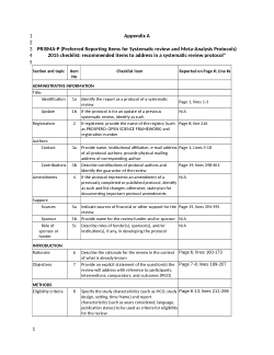 PRISMA-P (Preferred Reporting Items for Systematic review and Meta-Analysis Protocols) 2015 ...