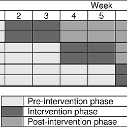 Description of the stepped-wedge intervention schedule.