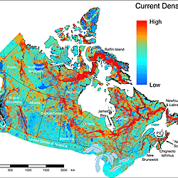 A current density map identifying areas important for connectivity ...