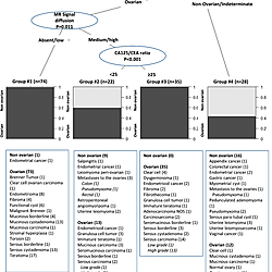 Conditional Inference Tree (CIT) for non-adnexal origin of the tumor in the adnexa.