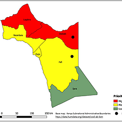 Priority sub-counties in Garissa County based on a combination of ...