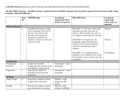 REporting of studies Conducted using Observational Routinely-collected ...