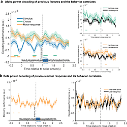 Alpha and beta power decoding performance of previous features and the ...