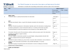 TIDieR (Template for intervention description and replication ...