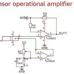The schematic diagram of water PH measurement circuit.