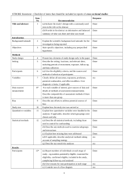 STROBE statement—Checklist of items that should be included in reports ...