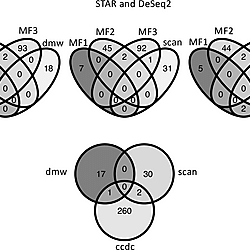 Venn diagrams showing the numbers of overlapping and batch-specific ...