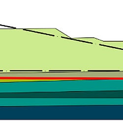Schematic diagram of the current slope basement replacement area.