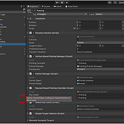 Example screenshot of unity scene hierarchy and inspector.