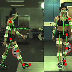 Sagittal and frontal plane camera views, with example joint centre ...
