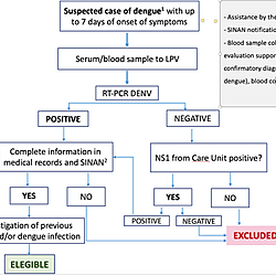 Flow of sample selection for dengue-suspected cases with up to 7 days ...