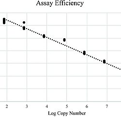 Calculation of assay efficiency.