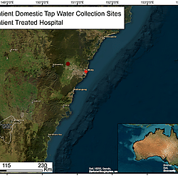Map showing locations of AK patient’s domestic tap water sample ...