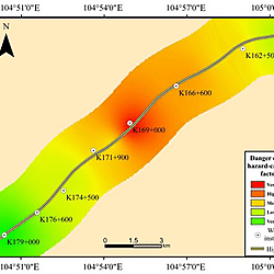 The danger map of the hazard-causing factors.