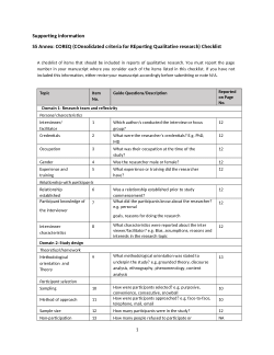 COREQ (COnsolidated criteria for REporting qualitative research) checklist.