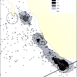Menai Bay Conservation Area boat density map.