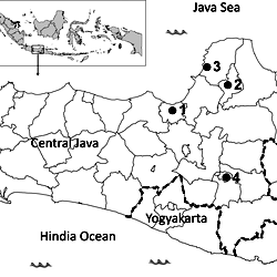 A sketch map of the Central Java Province indicating the location of ...
