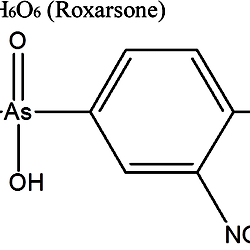 Schematic diagram and chemical formula of roxarsone.