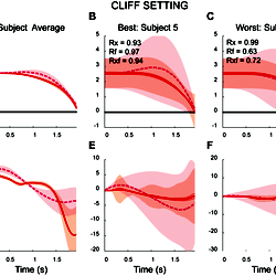 Example subjects and model data in the CLIFF block (velocity profiles ...