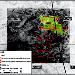 MODIS and Landsat tiles used in this study.