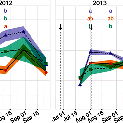 Trends for intrinsic water use efficiency (WUEi) in all seasons and for ...