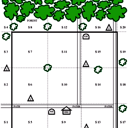 Diagrammatic example of a farm map used by observers.