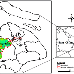 Location of the study area: Qingpu District, Shanghai, China.