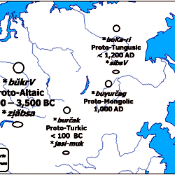 Initial evolution of the Proto-Altaic roots *bŭkrV and