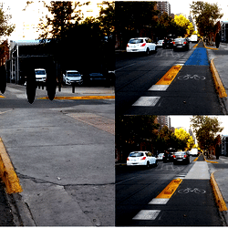 Pictures of the fully painted intersections.