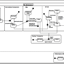 Linked state machine diagrams.