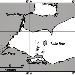 Map of western Lake Erie.