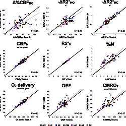 ROI analysis of individual reproducibility—Correlation plots.