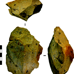 Experimental elongated bifacial core classifiable as a ‘handaxe’.