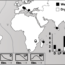 Map of ant elevational diversity datasets (n = 20).