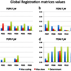 Global registration matrices values.