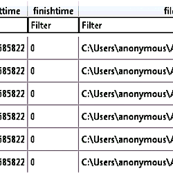 The ‘Transfers’ table of main.db database.