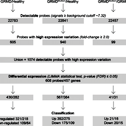 Flow chart of the statistical filtration of microarray data.