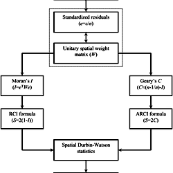 A flow chart of the two spatial autocorrelation approaches to testing ...