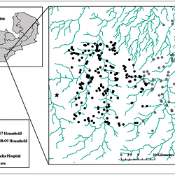Map of the study sites in Choma district, Southern province, Zambia.
