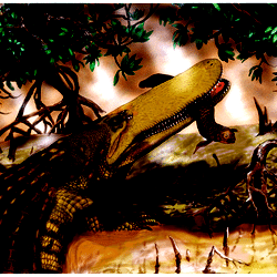 Life restoration of Aegisuchus witmeri, a giant, flat-headed ...