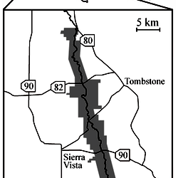 Map of the upper San Pedro River.