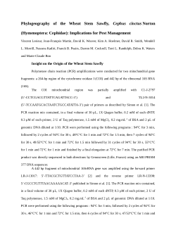 Phylogeography of the Wheat Stem Sawfly, Cephus cinctus Norton ...