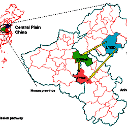 The locations and possible HEV71 transmission pathways of the HFMD ...