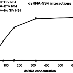 Colorimetric assay to detect interactions of NS4 with dsRNA.