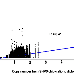 Comparison of sequencing read depth with copy number data in MDA-MB468 cell-line.